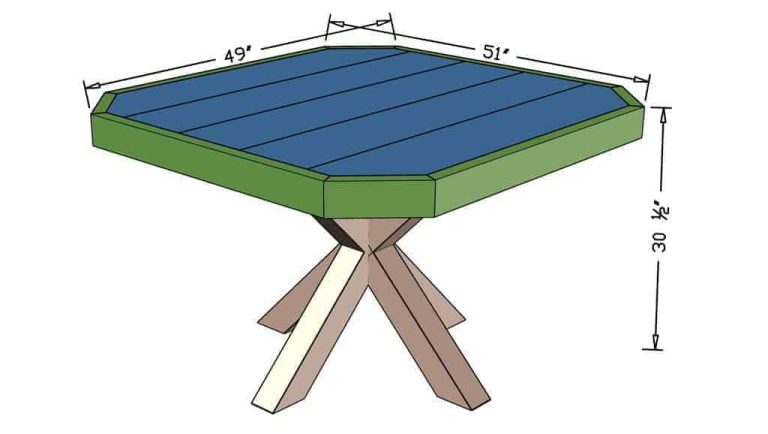 How to Build a DIY Dining Table with Cross Legs - TheDIYPlan