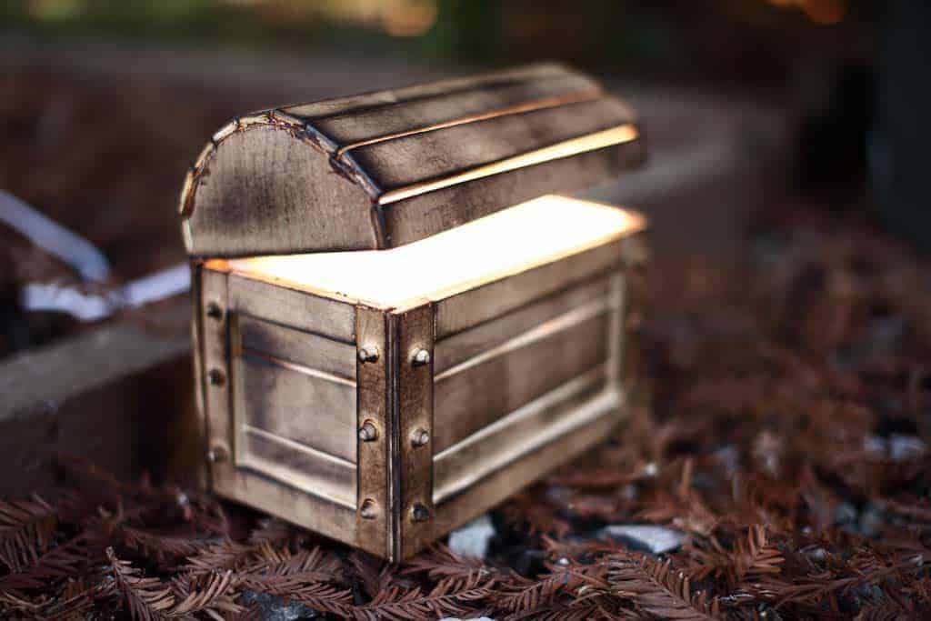 DIY Glowing Night Light Treasure Chest - TheDIYPlan