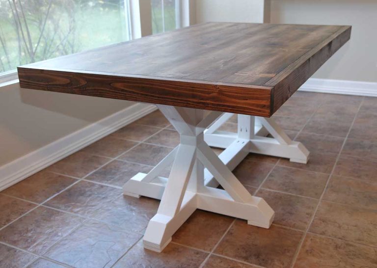 How to Build a DIY Farmhouse Dining Table - TheDIYPlan