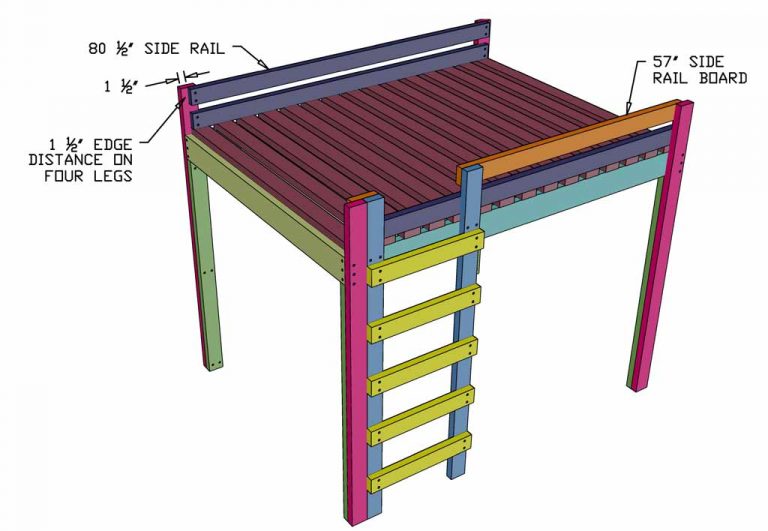 How to build an Easy DIY Queen Size Loft Bed for Adults - TheDIYPlan