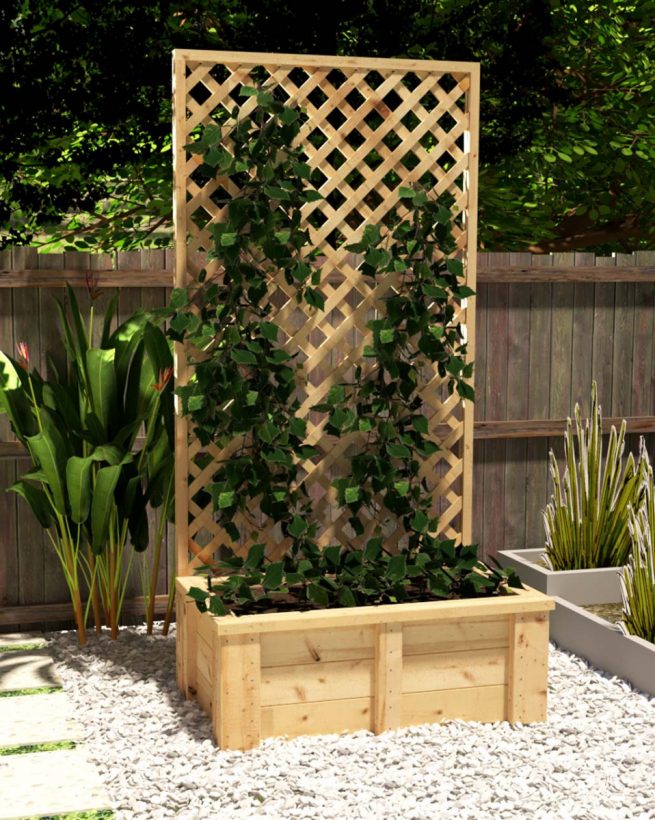 How to Build a DIY Planter Box with Trellis - TheDIYPlan