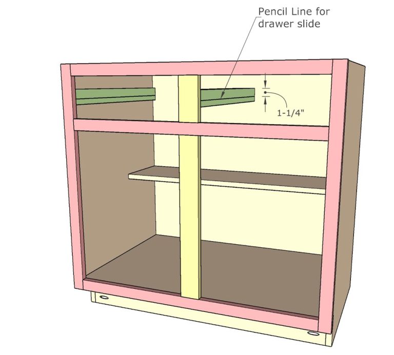 How to Build Kitchen Base Cabinet (Double Doors and Drawers) - TheDIYPlan